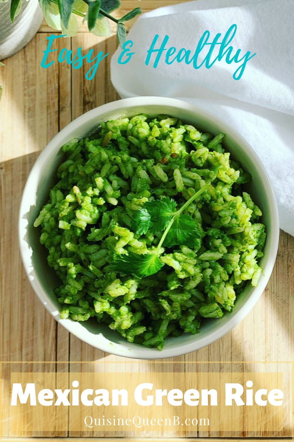 Arroz Verde (Mexican Green Rice) - Made w/ Spinach - Quisine Queen B